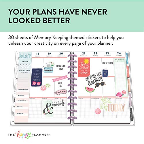 me & my BIG ideas Sticker Value Pack - The Happy Planner Scrapbooking Supplies - Memory Keeping Theme - Multi-Color - Great for Projects, Scrapbooks & Albums - 30 Sheets, 432 Stickers Total