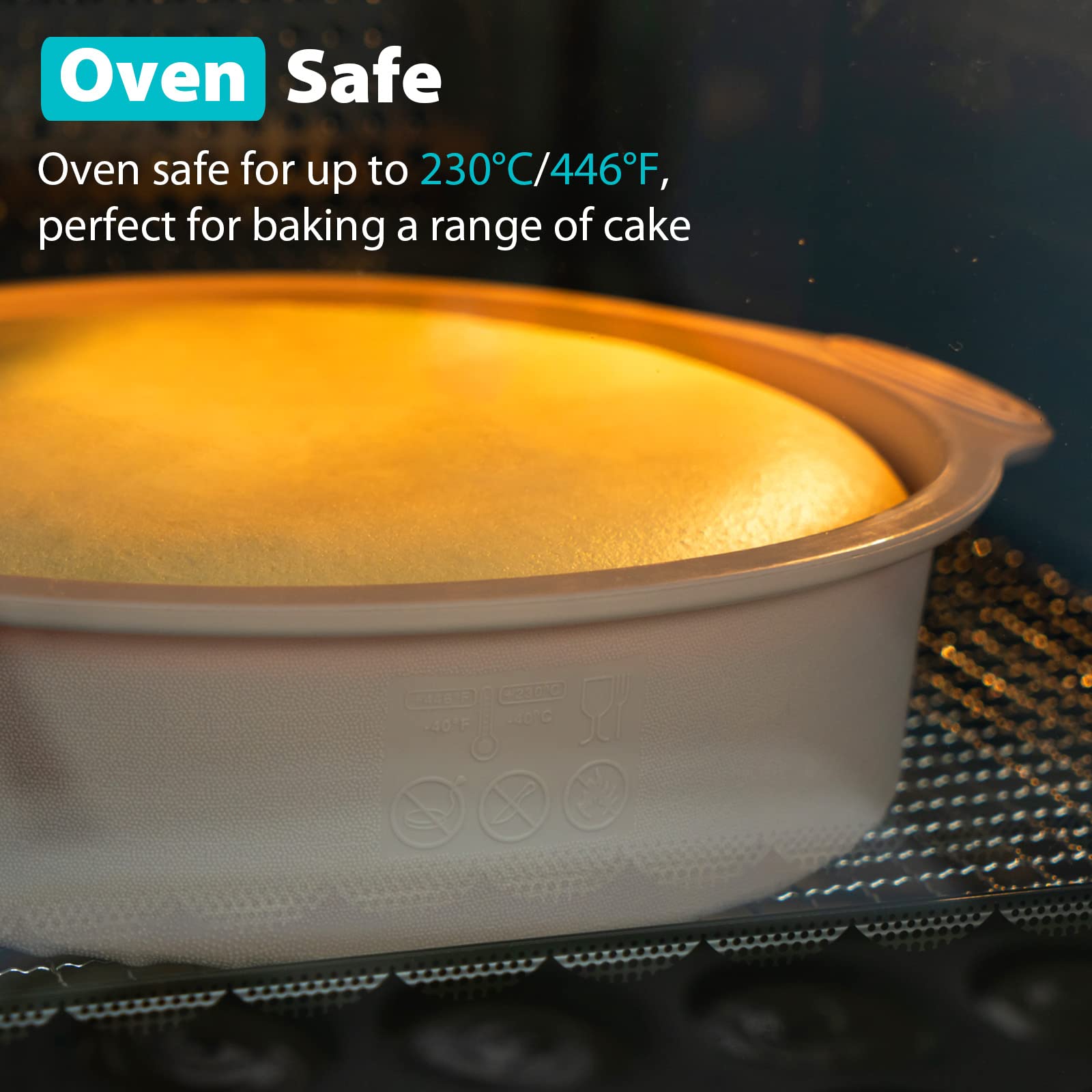 Luckypai 9 Inch Silicone Round Cake Pans, BPA Free, Nonstick, Heat Resistant, Easy to Clean, Perfect for Baking Cakes, Cheesecakes, Rainbow Cakes, Chocolate Cakes, and More