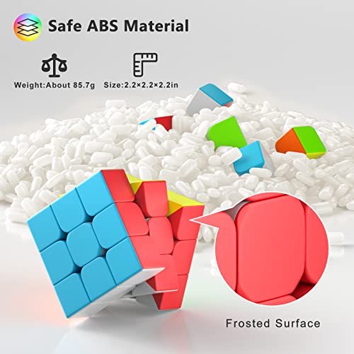 Full Size 3x3x3 Speed Cube Set, 2.2in Puzzle Party Favors Toy Stickerless Magic Cube Set, School Classroom Prize for Students, Birthday Party Stocking Stuffers Gifts for Kids Teens Adults (1 Pack)