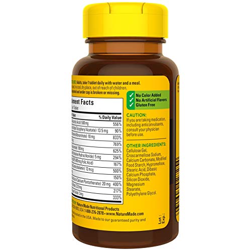 Nature Made Stress B Complex with Vitamin C and Zinc, Dietary Supplement for Immune Support, 75 Tablets, 75 Day Supply