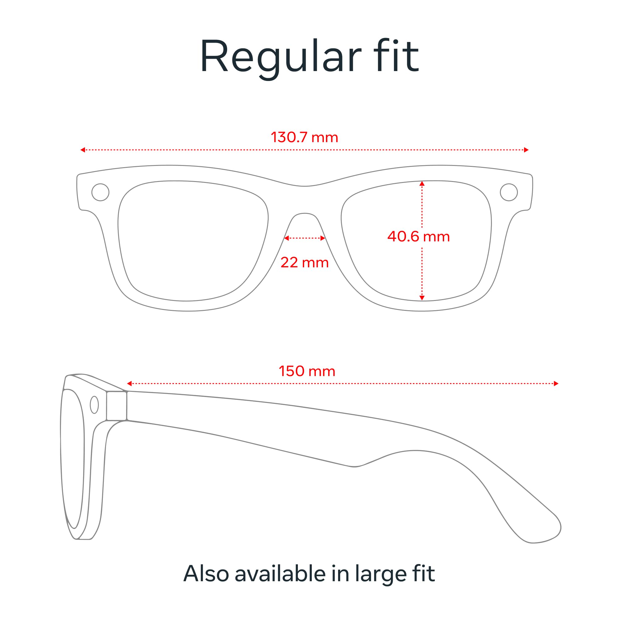Meta Ray-Ban Smart Glasses, Wayfarer, Matte Black / G15 Green, Regular