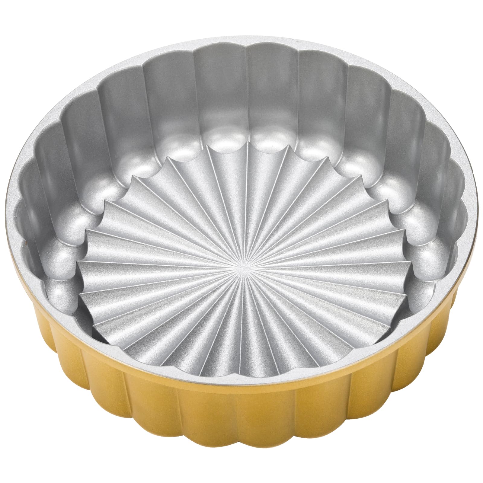 Goaste 9.5 Inch Charlotte Cake Pan, Reusable Mold Fluted Cake Pan, Nonstick Aluminium Cake Mold with Flower Shape for Cheese Cake, Chocolate Cake, Strawberry Shortcake, Brownie Tart Pie
