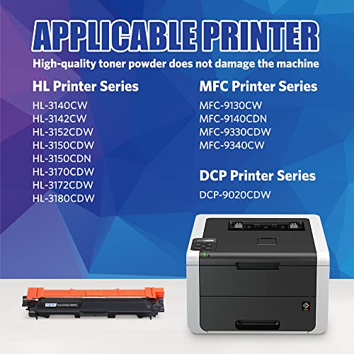 INK E-SALE 5PK Compatible Toner Cartridge Replacement for Brother TN221 TN225 TN-221 TN-225 BK C M Y Toner Set for Brother HL-3170CDW HL-3140CW HL-3180CDW MFC-9130CW MFC-9330 CDW MFC-9340CDW Printer