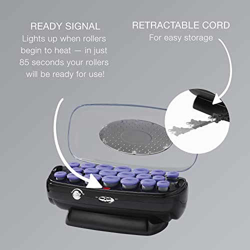 INFINITIPRO BY CONAIR Ceramic Flocked Hot Roller Set with Cord Reel and 20 Hair Rollers