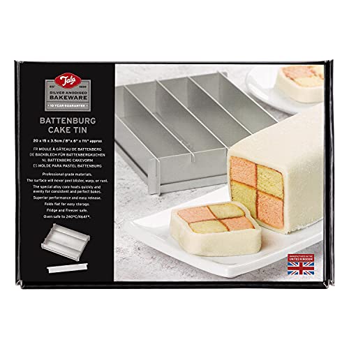 Tala 10A21459 Battenberg Battenburg Cake Pan, Commercial Weight Anodised Aluminium, Silver, 20 x 15 x 4cm (8 x 6 x 1.5)