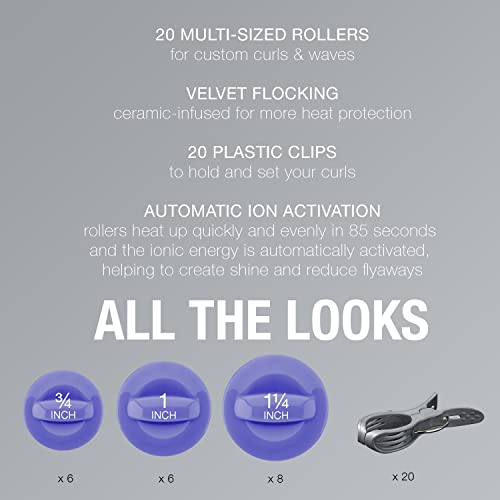 INFINITIPRO BY CONAIR Ceramic Flocked Hot Roller Set with Cord Reel and 20 Hair Rollers
