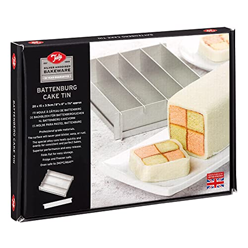 Tala 10A21459 Battenberg Battenburg Cake Pan, Commercial Weight Anodised Aluminium, Silver, 20 x 15 x 4cm (8 x 6 x 1.5)