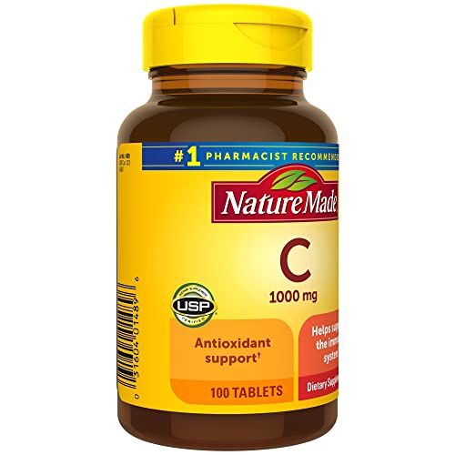 Nature Made Vitamin C 1000 mg, Dietary Supplement for Immune Support, 100 Tablets, 100 Day Supply