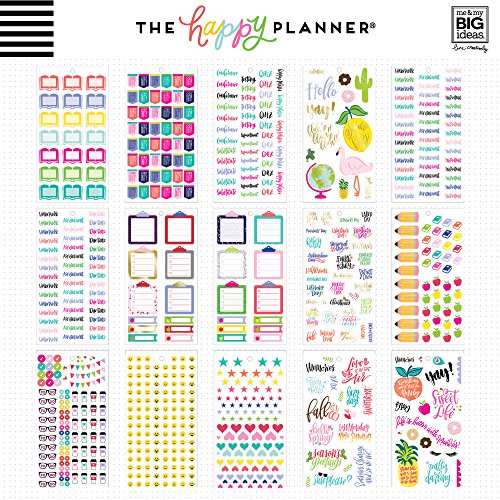 me & my BIG ideas Sticker Value Pack for Classic Planner - The Happy Planner Scrapbooking Supplies - Teacher Theme - Multi-Color - Great for Projects & Albums - 30 Sheets, 1192 Stickers Total