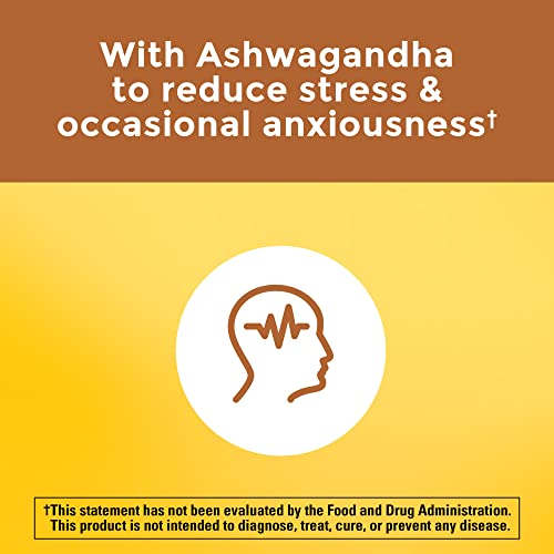 Nature Made Multi + Ashwagandha, Multivitamin for Women and Men for Daily Stress Relief Support, One Per Day, 60 Capsules