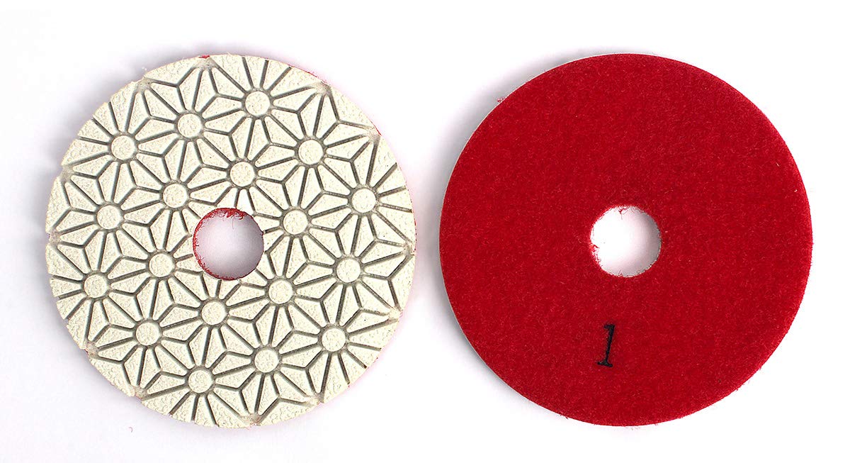 3 Step Diamond Polishing Pads 4-Inch for Granite Marble Quartz Engineered Stone