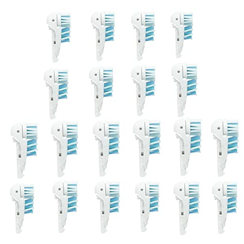 20Pcs Electric Toothbrush Dual Clean Replacements Attachments Sensitive Brush Heads Refill Rotating Sets Fit for Oral-B 4732 3733 4734