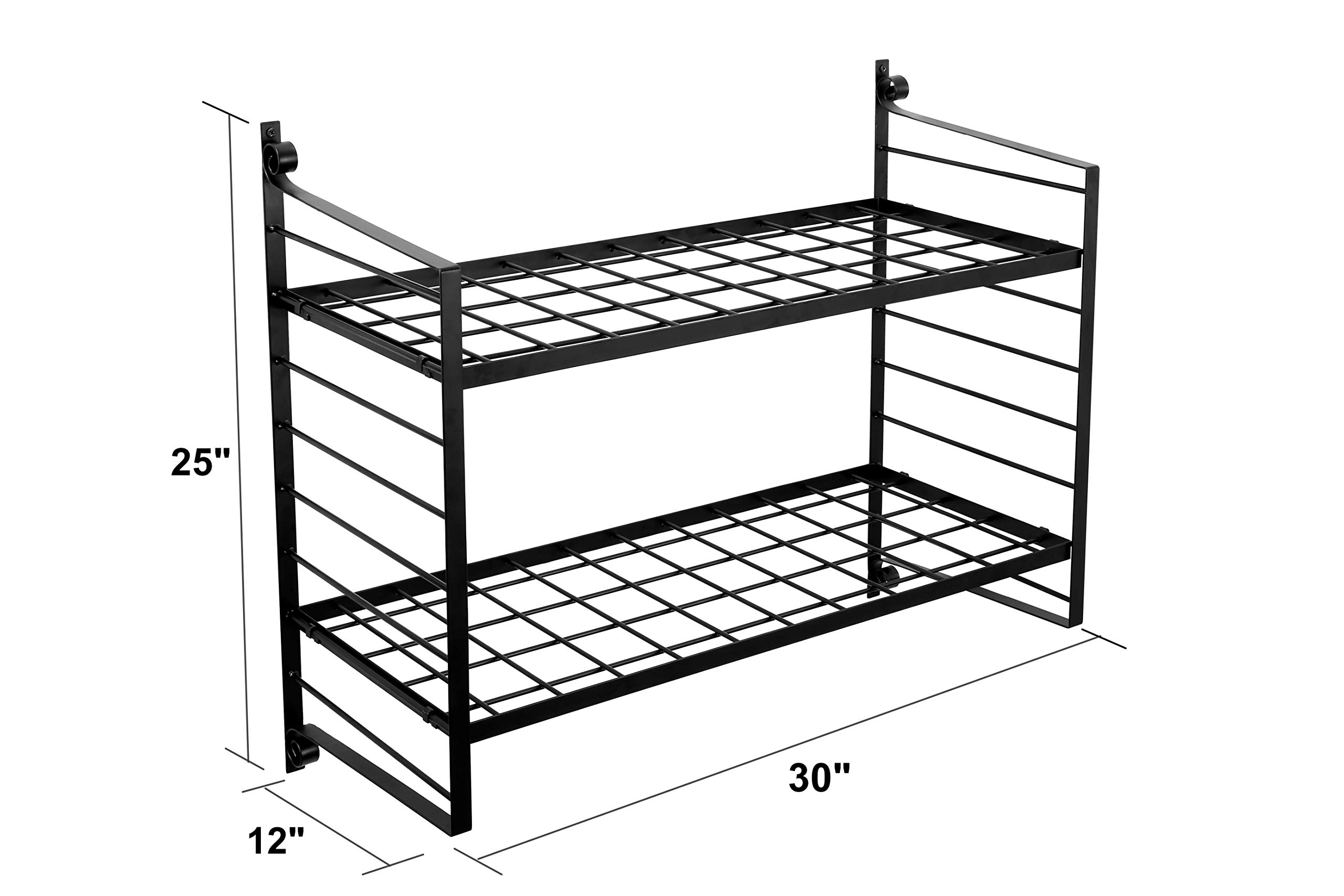 BestVida SparkWorks 2-Tiered Wall Mounted Pot Rack