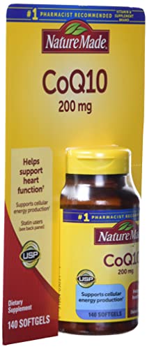 Nature Made CoQ10, Softgels Helps Supports Heart Function & Cellular Energy Production, Unflavored, 200 mg, 140 Count