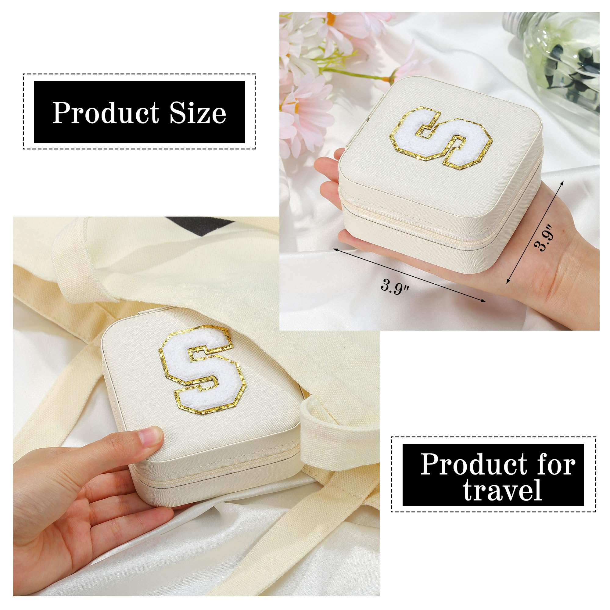 Parima Travel Jewelry Case for Women Girls, H Initial Jewelry Box | Small Jewelry Box | Travel Jewelry Box for Women | Travel Jewelry Case | Travel Gifts for Women - Letter H, White