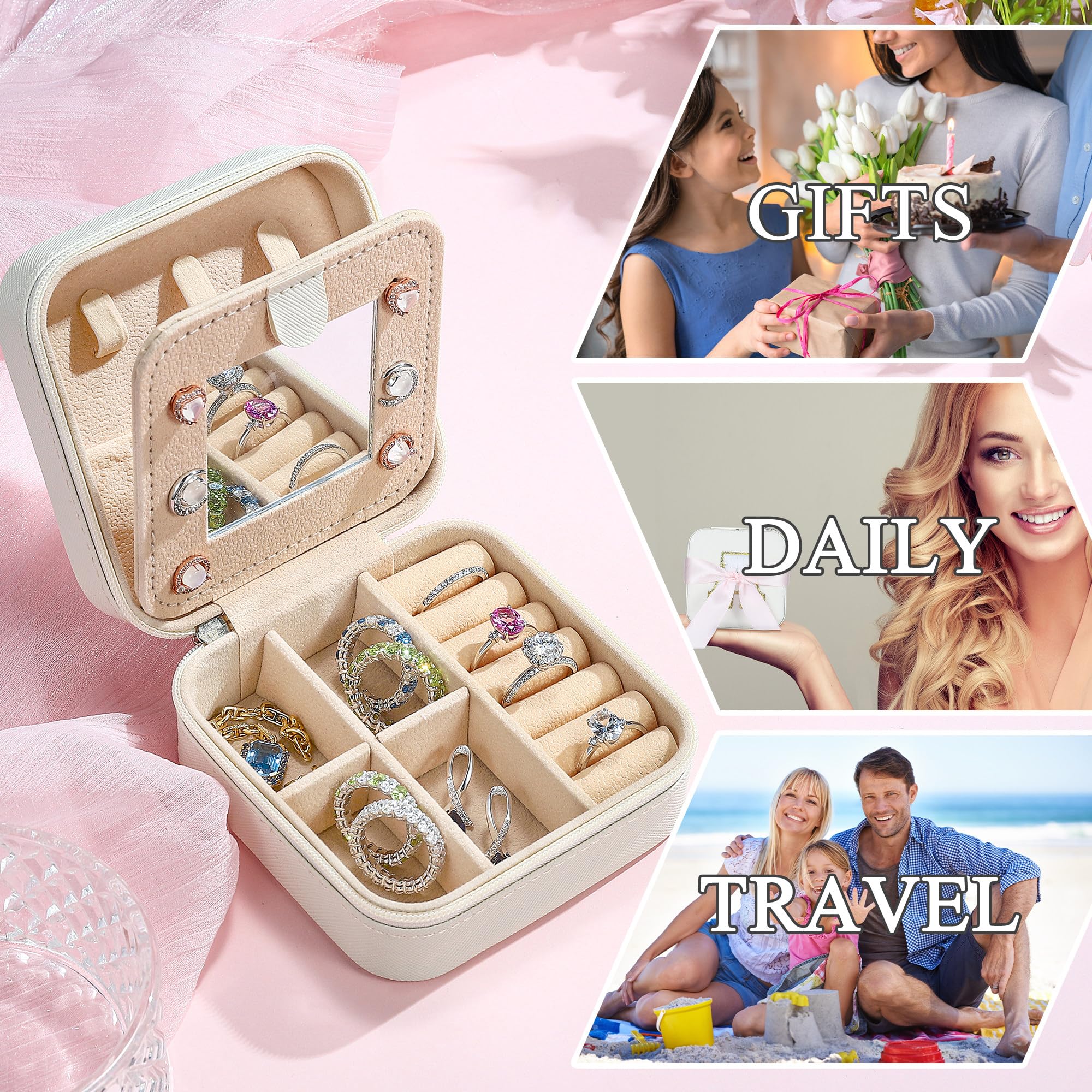 Parima Travel Jewelry Case for Women Girls, H Initial Jewelry Box | Small Jewelry Box | Travel Jewelry Box for Women | Travel Jewelry Case | Travel Gifts for Women - Letter H, White