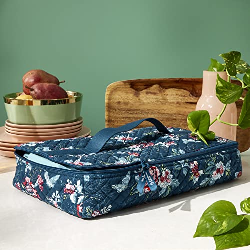 Vera Bradley Women's Cotton Heat Resistant Casserole Carrier, Rose Toile - Recycled Cotton, One Size