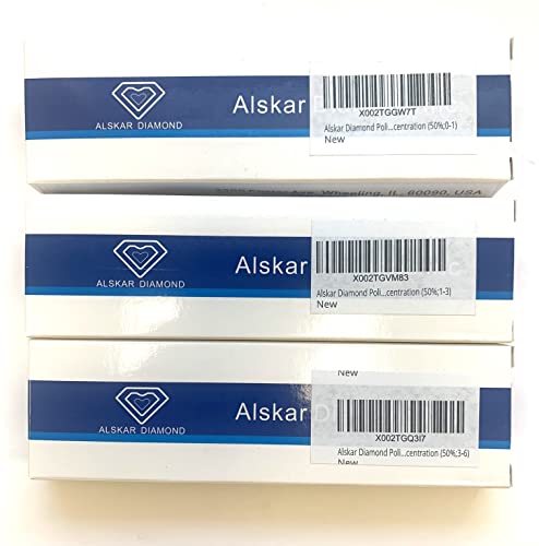 Alskar Diamond Kit of 3 Oil Soluble Diamond Polishing Compound Polishing Paste 14000 5000 3000 Grit 5 Grams with 50% Concentration of Diamond Powder