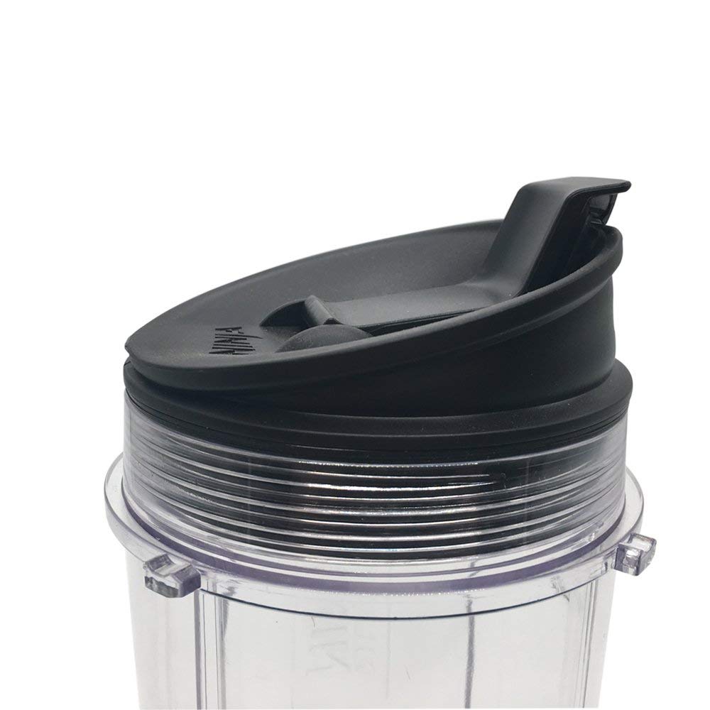 Two Pack 16-Ounce (16 oz.) Cup with Sip & Seal Lid Fit for Nutri Ninja blender series with BL660/BL663/BL663CO/BL665Q/BL771/BL773CO/BL780/BL780CO/BL810/BL820/BL830/QB3000/QB3000SSW/QB3004/QB3005