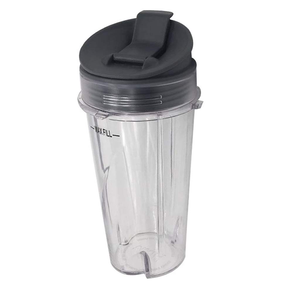 Two Pack 16-Ounce (16 oz.) Cup with Sip & Seal Lid Fit for Nutri Ninja blender series with BL660/BL663/BL663CO/BL665Q/BL771/BL773CO/BL780/BL780CO/BL810/BL820/BL830/QB3000/QB3000SSW/QB3004/QB3005