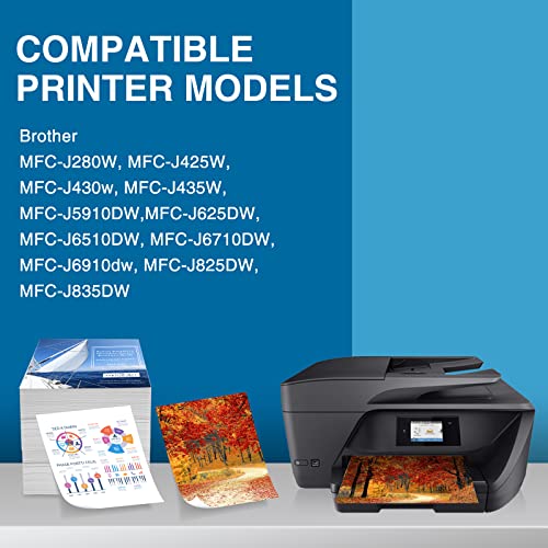 Paeolos Compatible Ink Cartridges Replacement for Brother LC75 Work with MFC-J6510DW MFC-J6710DW MFC-J6910DW MFC-J280W, 5 Packs (5 Black)
