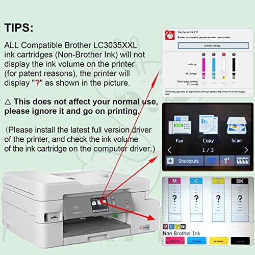 MS DEER Compatible LC3035 Ink Cartridges Replacement for Brother LC3035XXL 3035 XXL LC3033 BK/C/M/Y Super High Yield for MFC-J995DW MFC-J805DW MFC-J815DW Printer (Black Cyan Magenta Yellow) 4-Pack