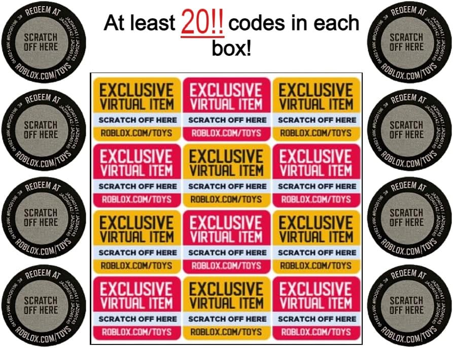 Roblox Virtual Codes - Magnificent Gift Box of Epic Codes - Lot of 20 Unscratched Redeemable Codes │Exclusive Authentic Codes for Gifting │ Potential Face Codes & Robux