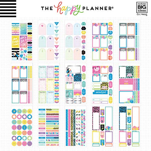 me & my BIG ideas Sticker Value Pack - The Happy Planner Scrapbooking Supplies - 30 Sheets of Stickers - Pastel Tropics Theme - Multi-Color Stickers - Great for Projects & Albums - 560 Stickers Total