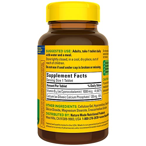 Nature Made Vitamin B12 1000 mcg, Dietary Supplement For Energy Metabolism Support, 160 Time Release Tablets, 160 Day Supply