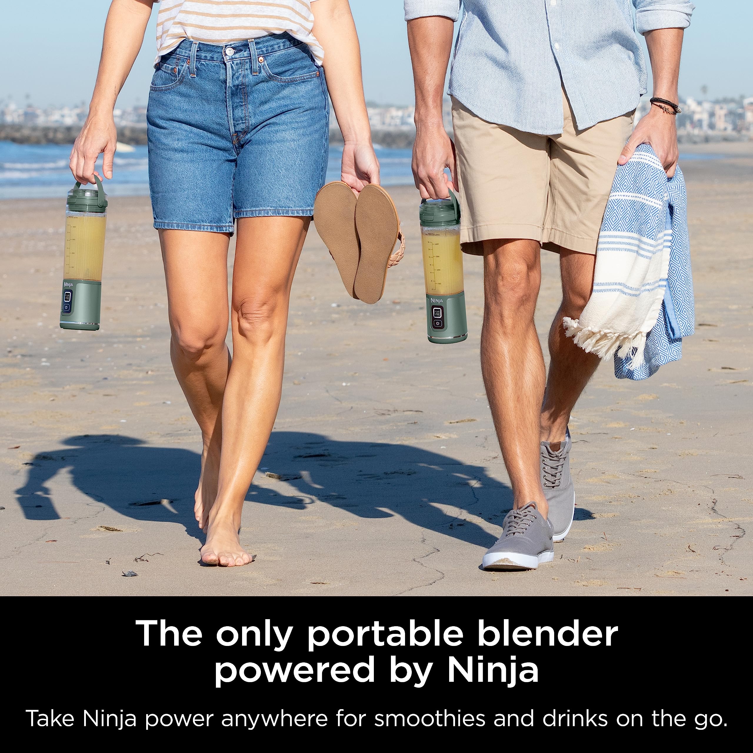Ninja BC151EM Blast Portable Blender, Cordless, 18oz. Vessel, Personal Blender-for Shakes & Smoothies, BPA Free, Leakproof-Lid & Sip Spout, USB-C Rechargeable, Dishwasher Safe Parts, Forest Green