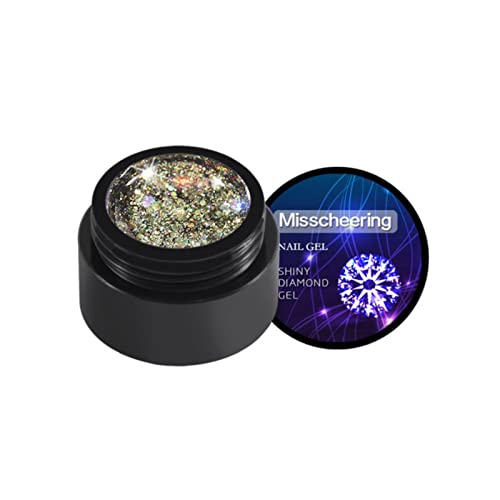 SWEETSHION 8 Colors Glitter Gel Nail Polish Womens Shining Diamond Gel Polish Bright For Design 5ML Short Acrylic Nails (G, One Size)