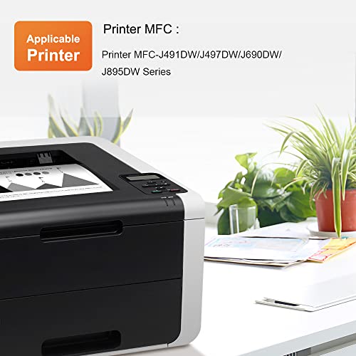TESEN Compatible LC3013 LC3011 Ink Cartridge Replacement for Brother 3013 LC 3013 3011 Use with Brother MFC-J497DW MFC-J895DW MFC-J491DW J497DW MFC-J690DW Series Printer (4 Pack, Black)