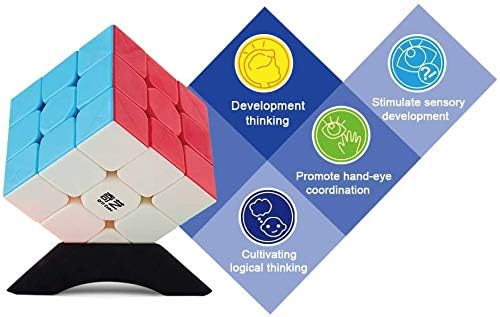 QY Toys Warrior W Speed Cube 3x3- Stickerless Magic Cube 3x3x3 Puzzles Toys (56mm), The Most Educational Toy to Effectively Improve Your Child's Concentration, responsiveness and Memory…