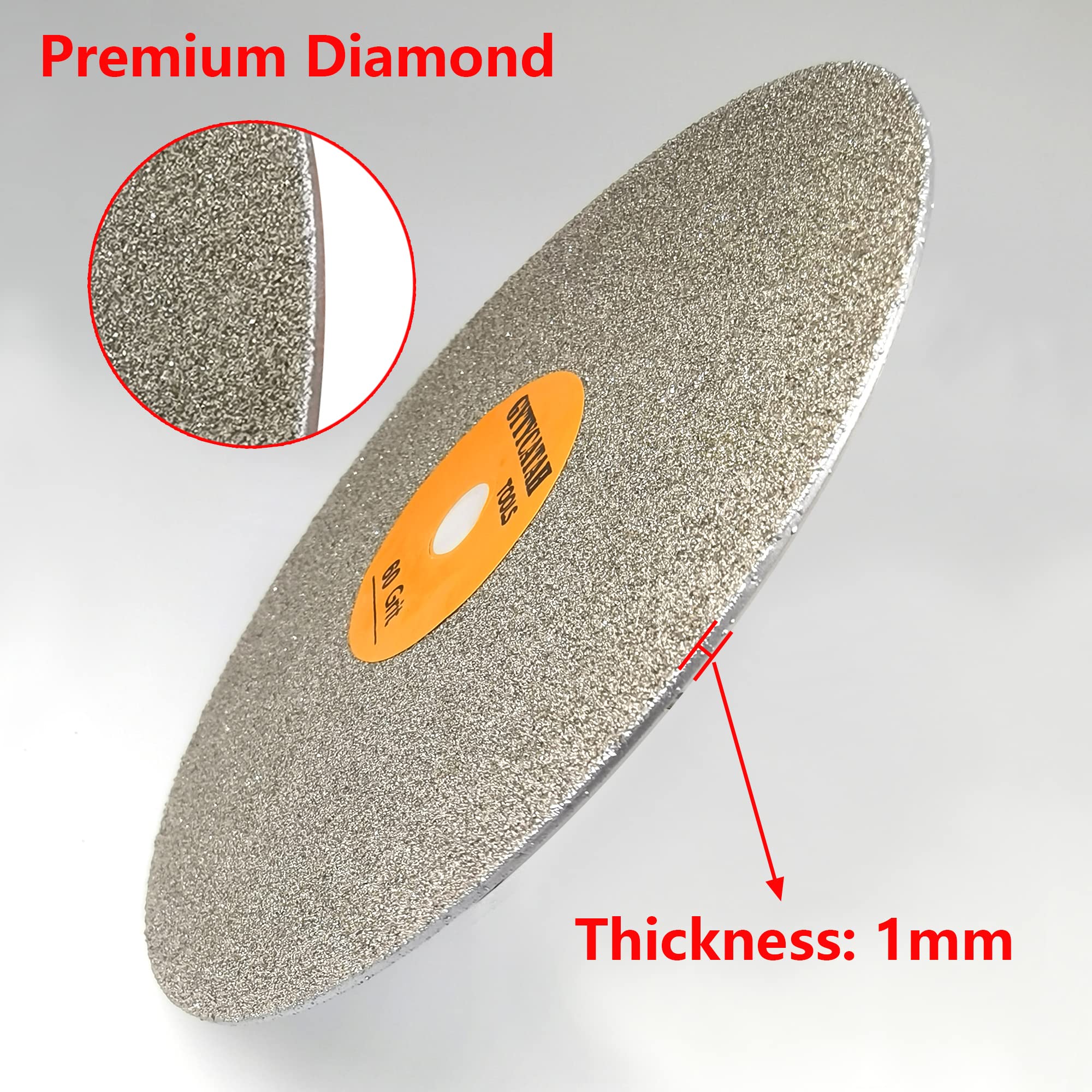 GYTYCATAH Diamond Flat Lap Disc, 8" x 1/2" Arbor 120 Grit, Diamond Coated Flat Lap Wheel for Gemstone Ceramics Stone Glass, Grinding Sanding Disc Lapping Polishing Disc