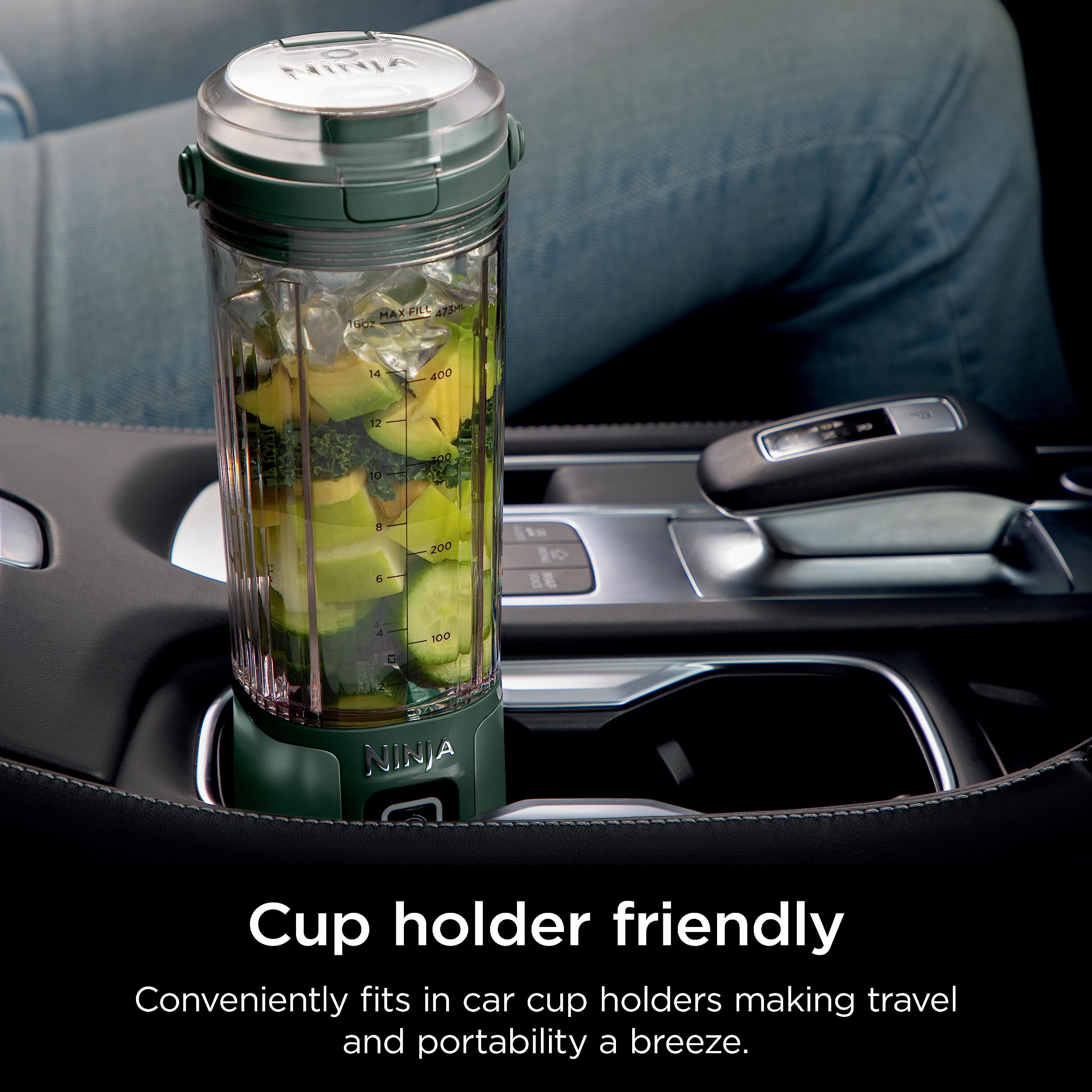 Ninja BC151EM Blast Portable Blender, Cordless, 18oz. Vessel, Personal Blender-for Shakes & Smoothies, BPA Free, Leakproof-Lid & Sip Spout, USB-C Rechargeable, Dishwasher Safe Parts, Forest Green