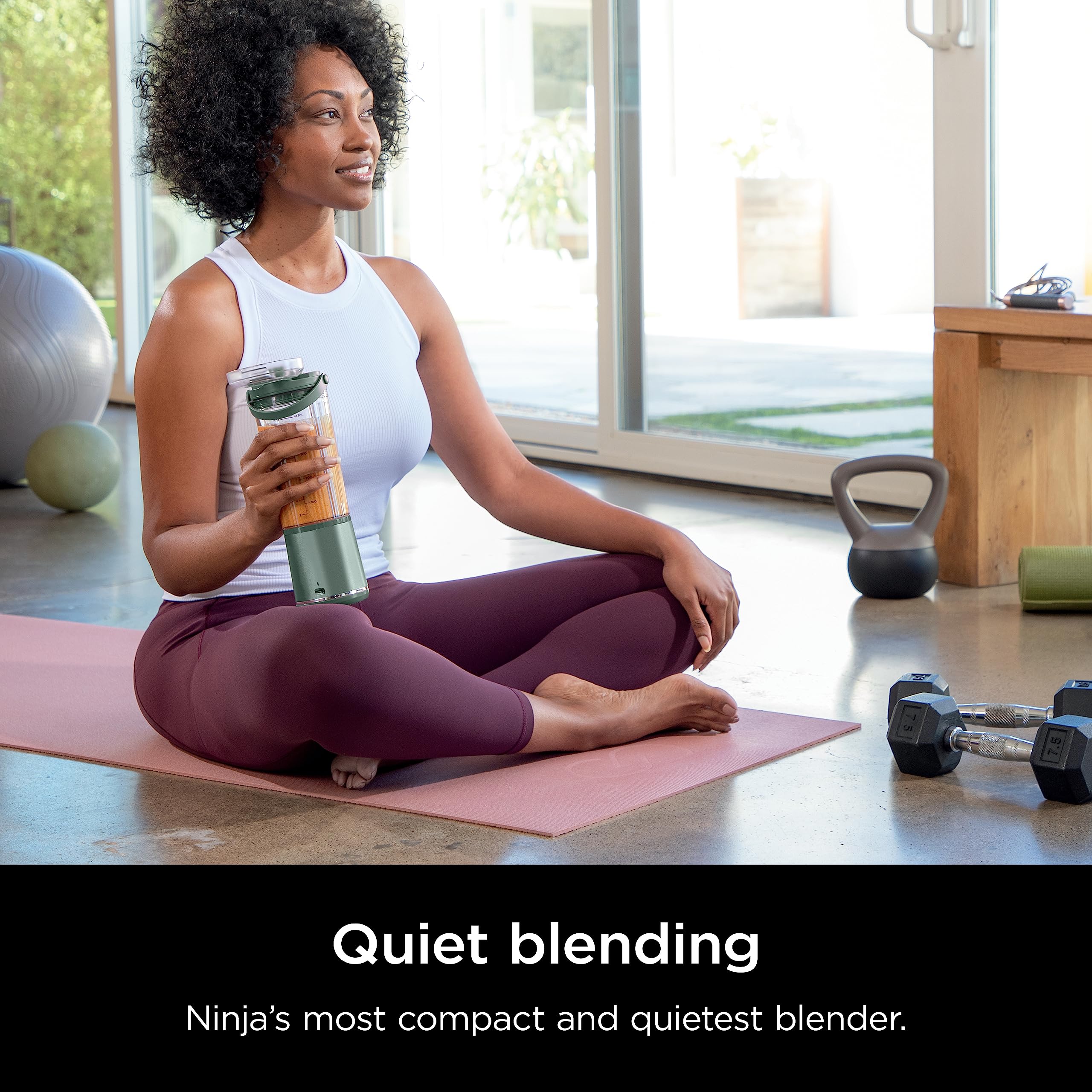 Ninja BC151EM Blast Portable Blender, Cordless, 18oz. Vessel, Personal Blender-for Shakes & Smoothies, BPA Free, Leakproof-Lid & Sip Spout, USB-C Rechargeable, Dishwasher Safe Parts, Forest Green