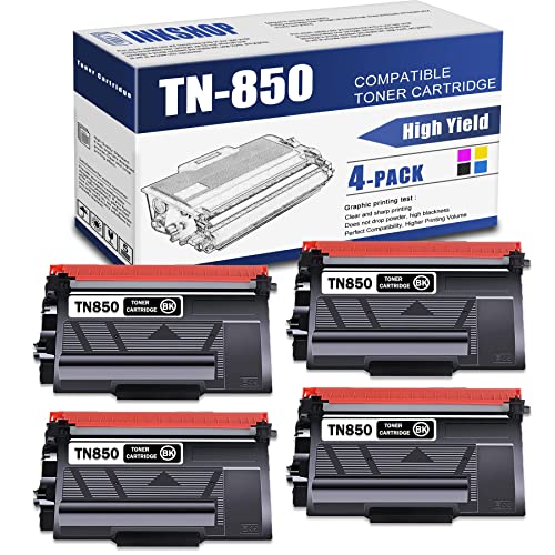 TN850 Compatible TN-850 Black High Yield Toner Cartridge Replacement for Brother TN-850 DCP-L5500DN MFC-L6700DW MFC-L6750DW HL-L6250DW HL-L6300DW Toner.(4 Pack)