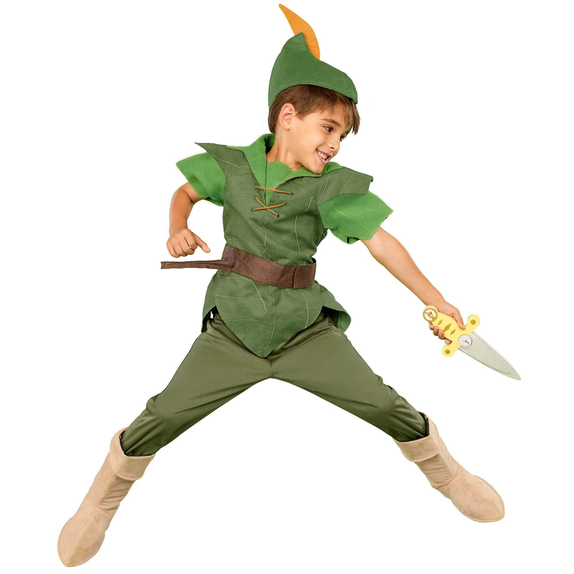 Disney Peter Pan Costume for Boys, Size 7/8 Green