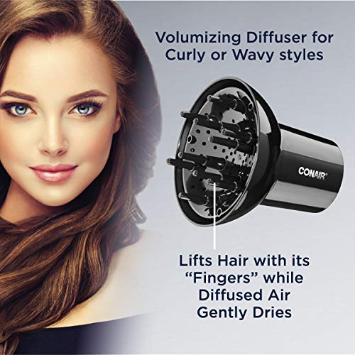 Conair Volumizing Universal Hair Diffuser, Adjustable Hair Dryer Attachment for Frizz-Free Curls to Fit Hair Dryer Nozzles from 1.75β to 2.3β