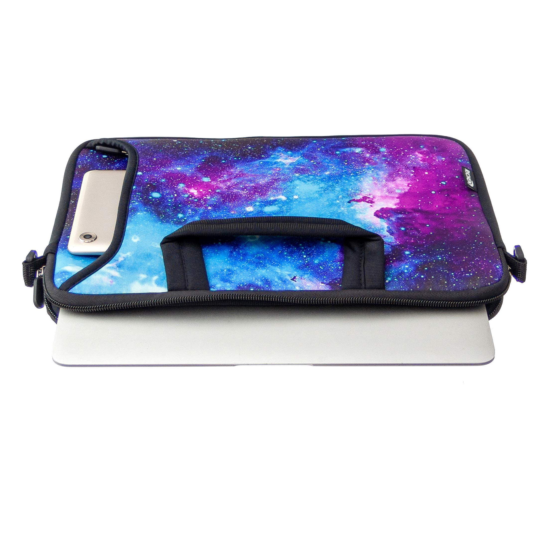 RICHEN 14-15.6 Inch Galaxy Laptop Shoulder Bag Messenger Bag Case Notebook Handle Sleeve Neoprene Soft Carpet Tablet Travel Accessories Pocket