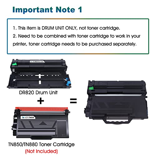 Cool Toner Compatible DR820 DR-820 Drum Unit Replacement for Brother DR820 DR-820 DR 820 Work with HL-L6200DW MFC-L5900DW MFC-L5850DW MFC-L6900CDW MFC-L6700DW HLL6200DW Printer (Black, 1-Pack)