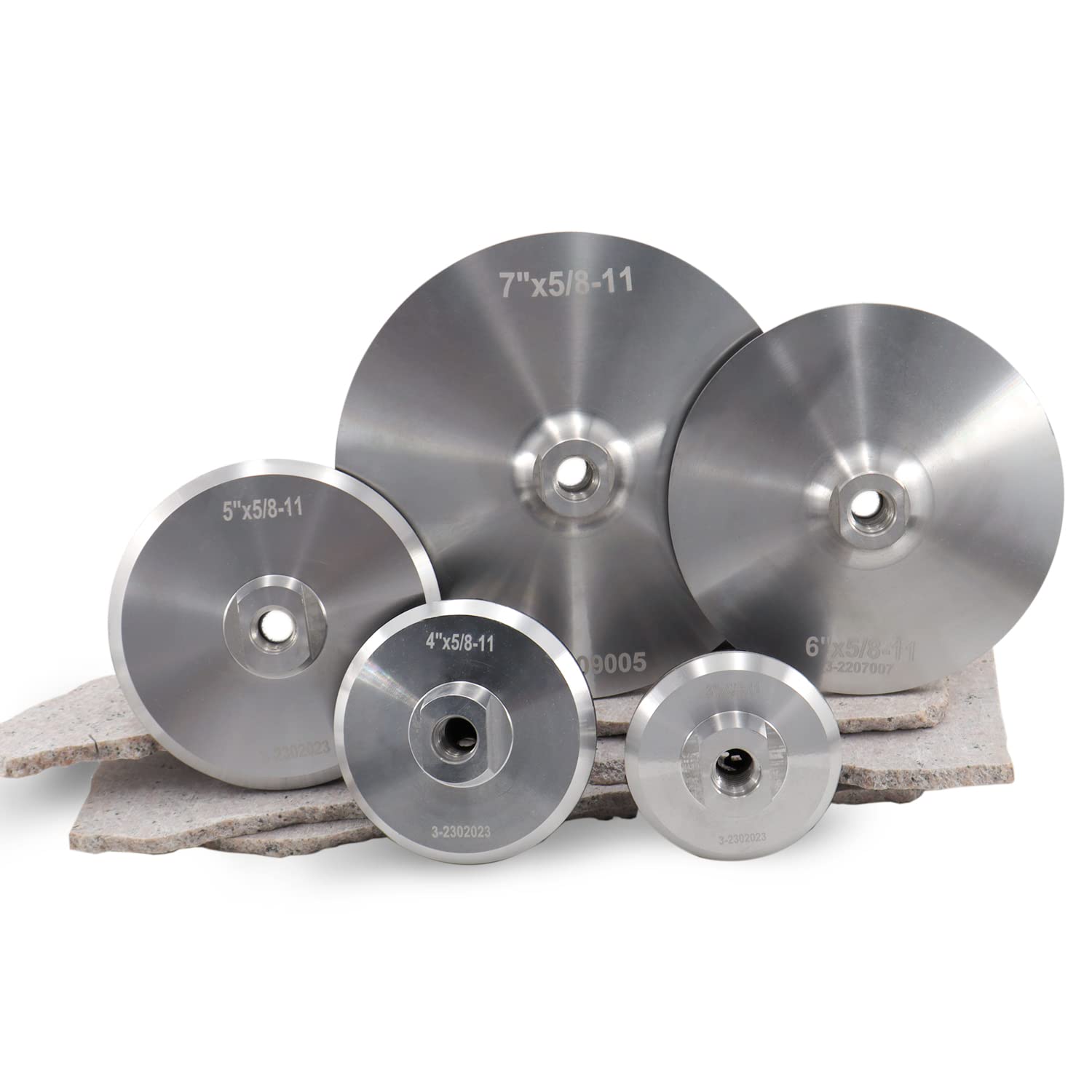 YDROWN 5 Inch Aluminium Backer Pad for Diamond Polishing Pad Holder Hook and Loop Connector 5/8-11 Thread (5 Inch)