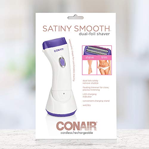 Conair Ladies Dual Foil Rechargeable Wet/Dry Shaver with Pop-up Trimmer