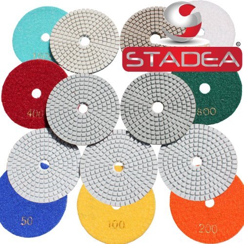 Diamond Polishing Pads STADEA for Stone Concrete Polishing 4" - 11 Pads Set