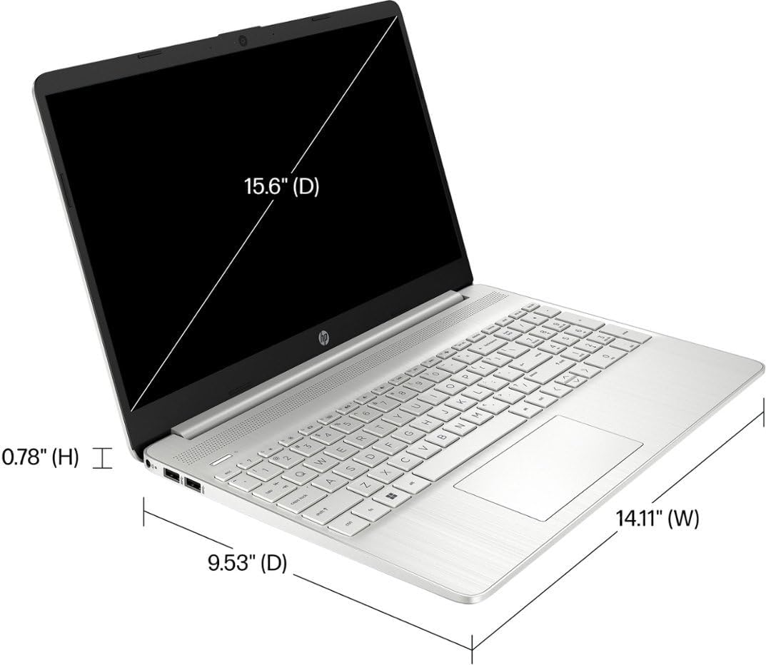 HP Thin and Light Laptop, 15.6 Inch Display, AMD Ryzen 3 5300U(Quad-core) Processor, 16GB RAM, 512GB SSD, AMD Radeon Graphics, Numeric Keypad, Wi-Fi, Bluetooth, Windows 11 Home in S Mode