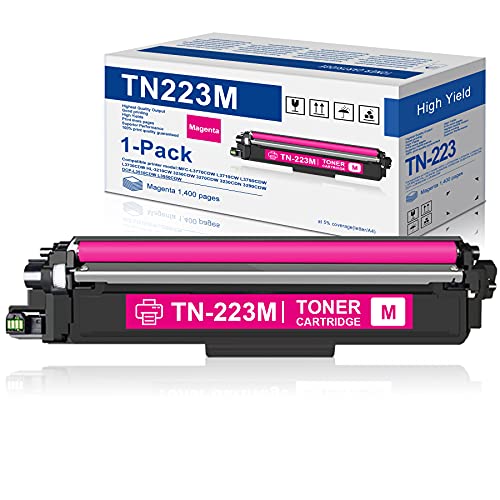 GRATLOV Compatible 1-Pack TN-223M Toner Cartridge Replacement for Brother TN223 TN223M TN223 Magenta Toner Cartridge for use with MFC-l3750CDW MFC-l3710CW HL-L3290CDW Printer