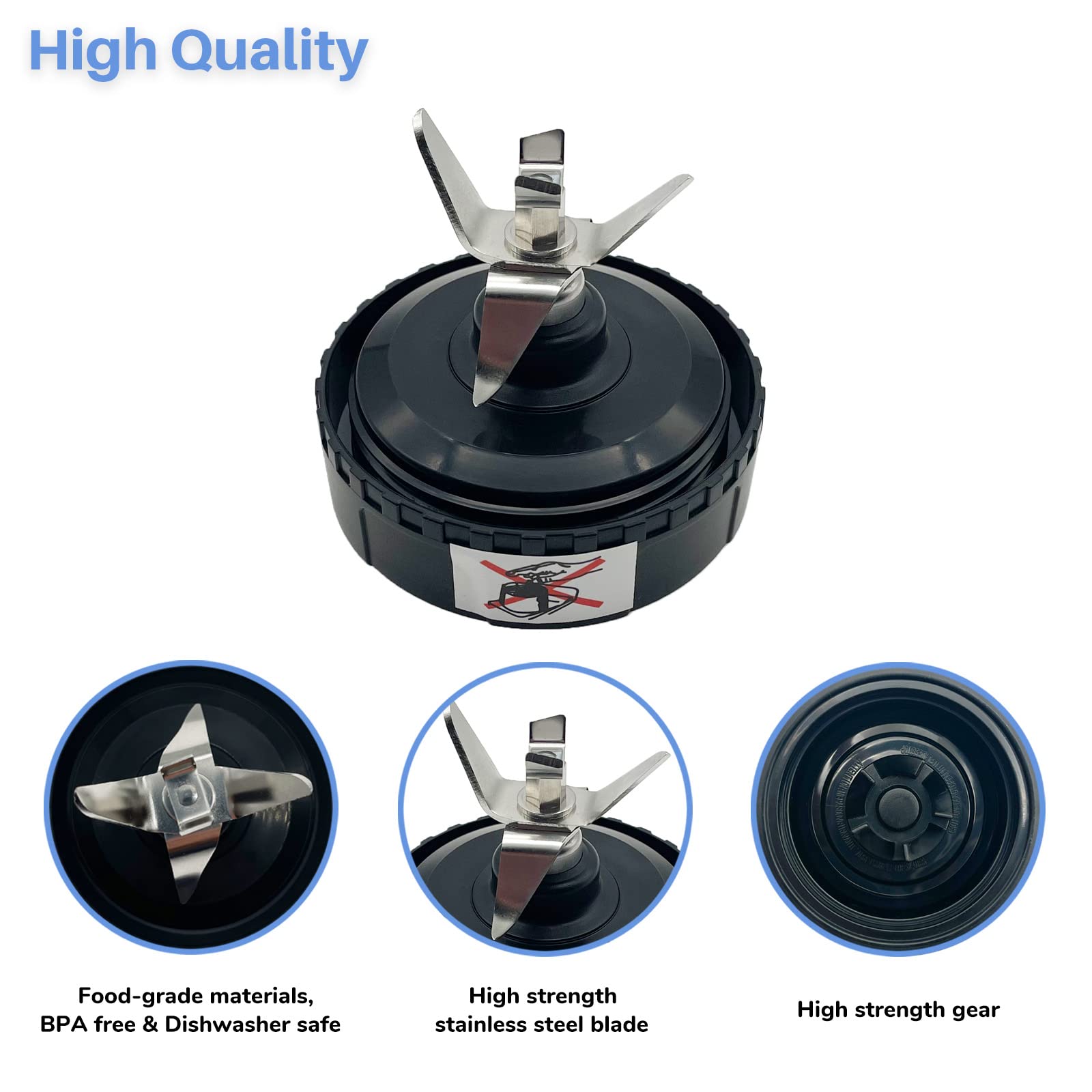 Blender 5 Fins Blade Replacement Parts for Ninja, Base Extractor Blade Only for 16 oz Cups, Compatible with Nutri Ninja Blender 700 Watts QB3000, QB3000SS, QB3000SSW, QB3001SS 30, QB3004, QB3005
