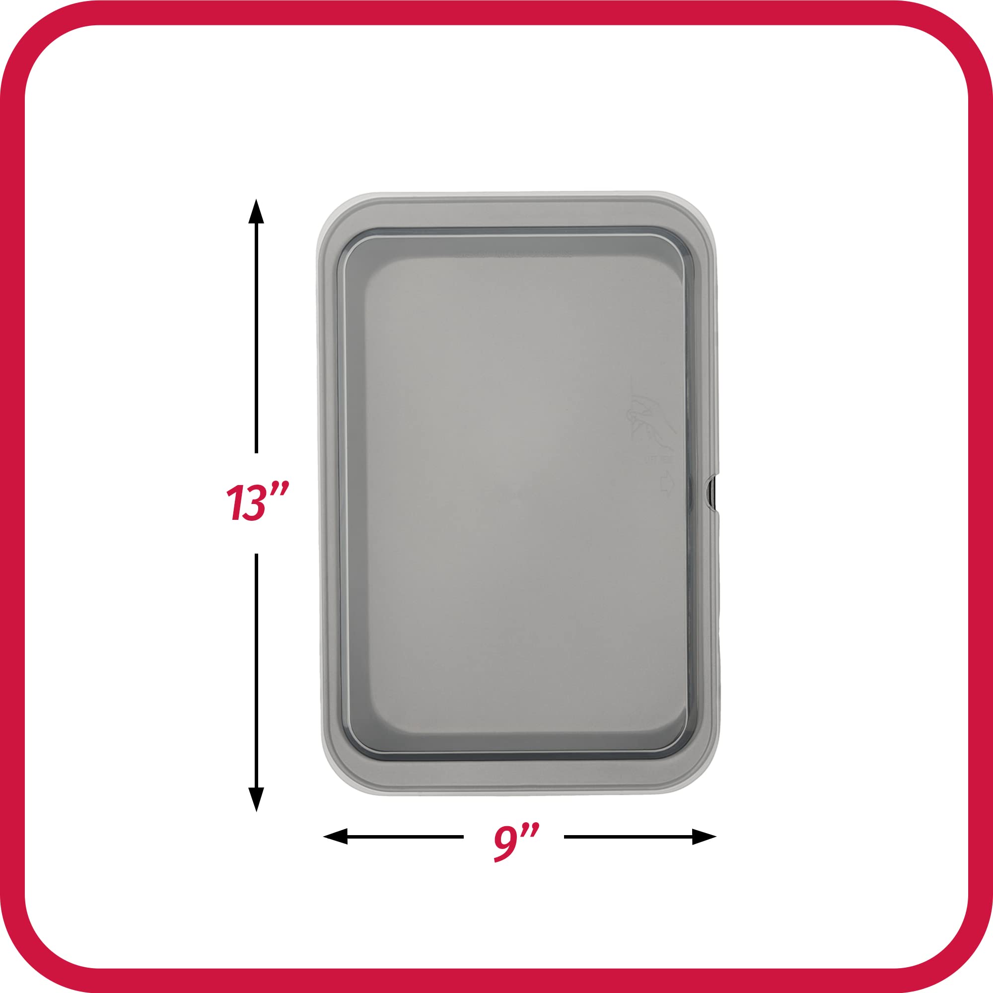 GoodCook Set of 2 Nonstick Steel 13" x 9" Cake Baking Pans with Covers, Gray