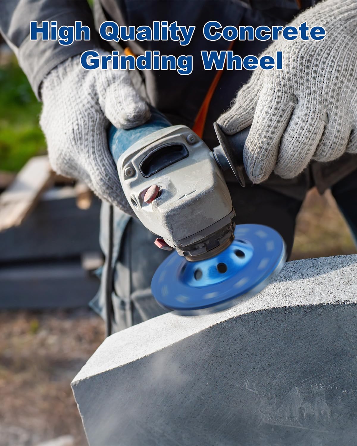 AOKLIT Diamond Concrete Grinding Wheel 4 1/2 inch, 12-Segment Concrete Grinding Wheel Disc for Angle Grinder Polishing and Cleaning Stone Concrete Surface, Stones, Cement, Marble