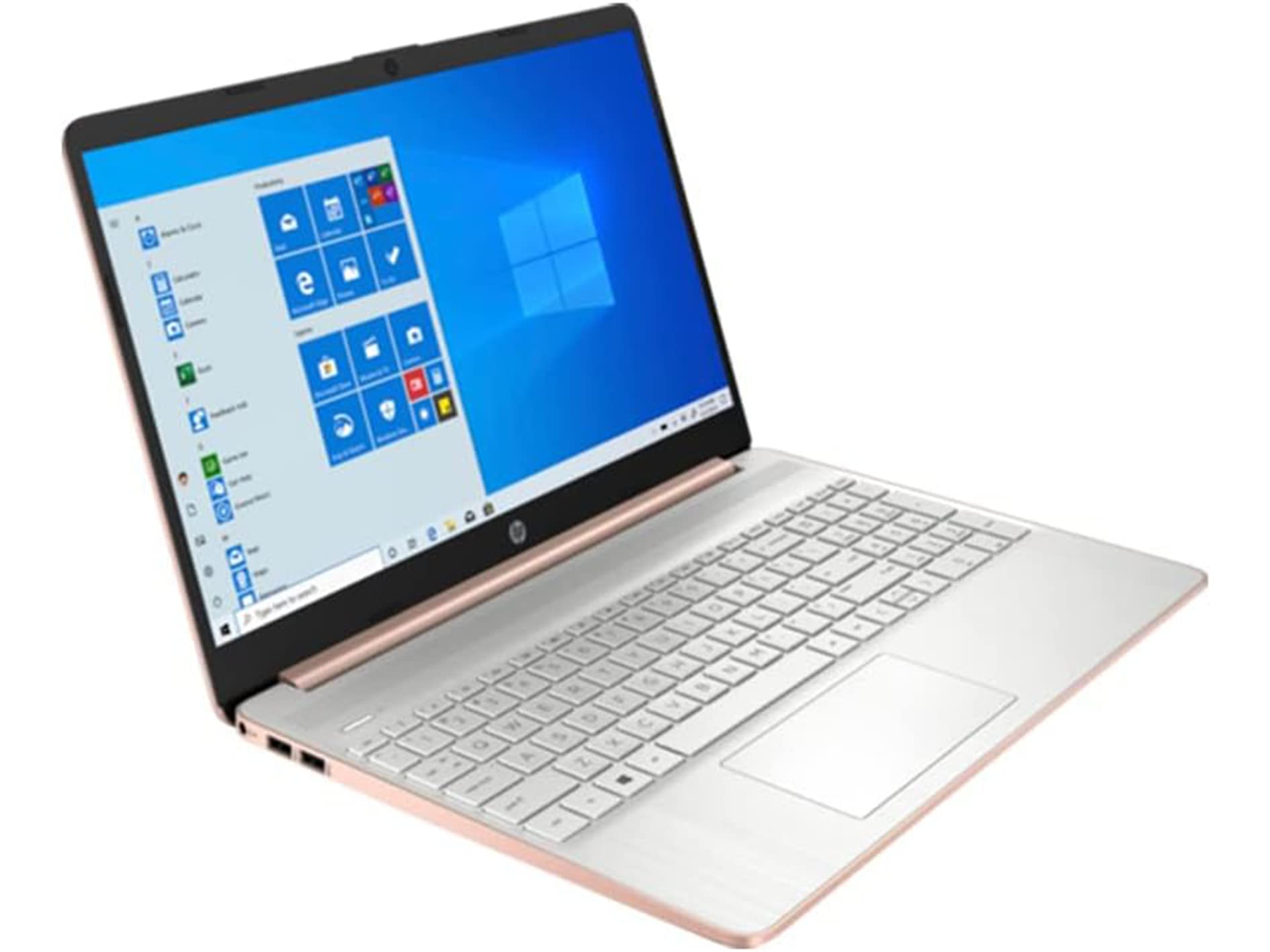 HP 15.6" FHD Laptop, AMD Ryzen 5-5500U Processor, 32GB RAM, 2TB PCIe SSD, AMD Radeon Graphics, HD Webcam, Bluetooth, Wi-fi, Windows 11, Gold, 32GB Hotface USB Card (Renewed)